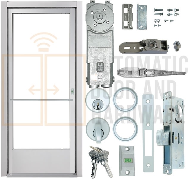 Alum-Lite Quick Ship 36 in. x 84 in. Left Hand ADA Commercial Narrow ...