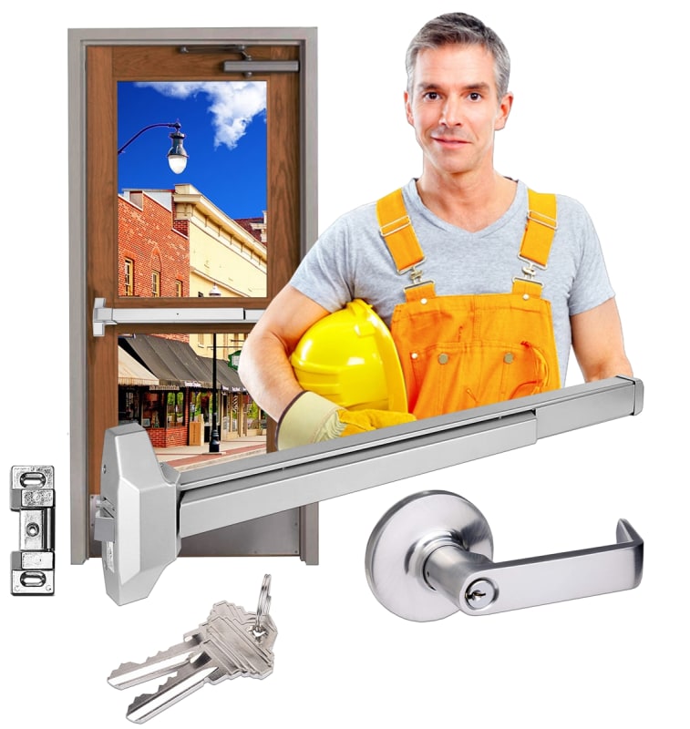 Touch Pad Exit Device and Handle | Wood Door Panic Bars