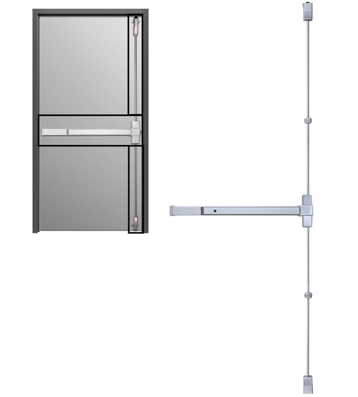 Surface Vertical Rod Touch Pad Panic Bar Exit Device For 36 in. x 96 in ...