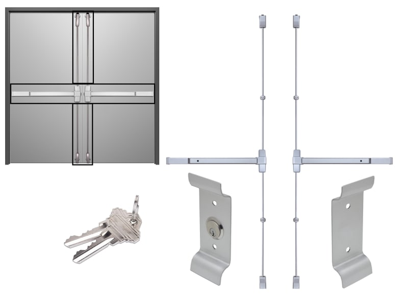 Surface Vertical Rod Touch Pad Panic Bar Exit Devices With Outside ...