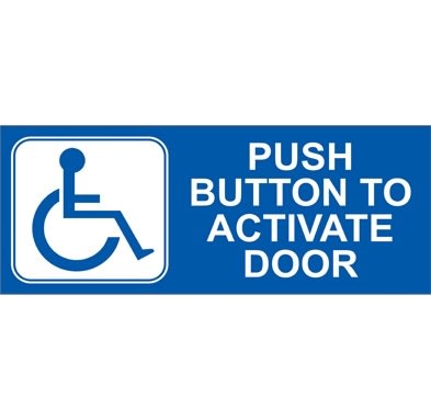 Push Button To Activate Door Double Sided Decal