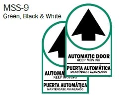 English/Spanish Automatic Door Keep Moving Double Sided Decal