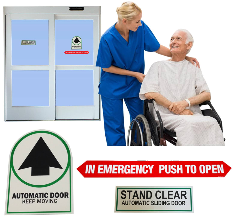 Horton ANSI A156.10 Single Slide Automatic Door Sticker Kit | Automatic ...