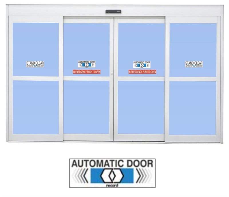 Record ANSI A156.10 Automatic Door Sticker Decal | Automatic Door and ...