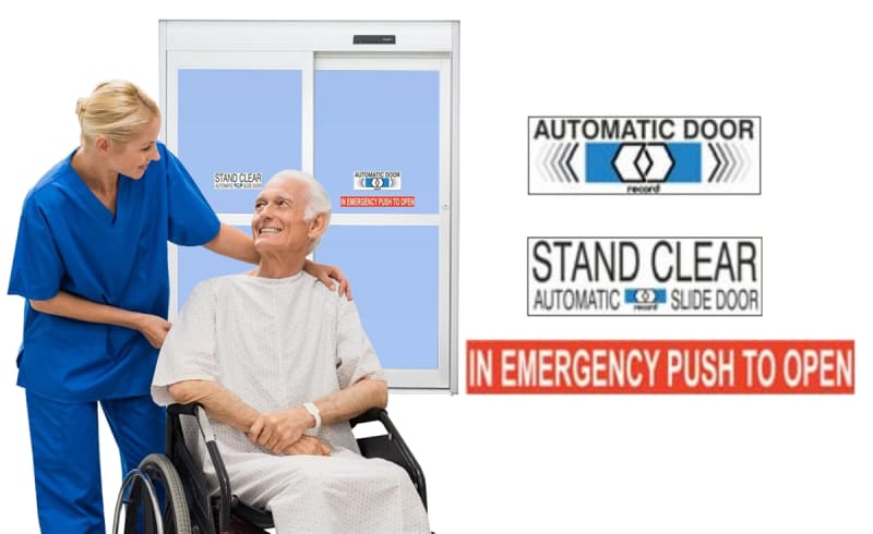 Record ANSI A156.10 Single Slide Automatic Door Sticker Kit | Automatic ...