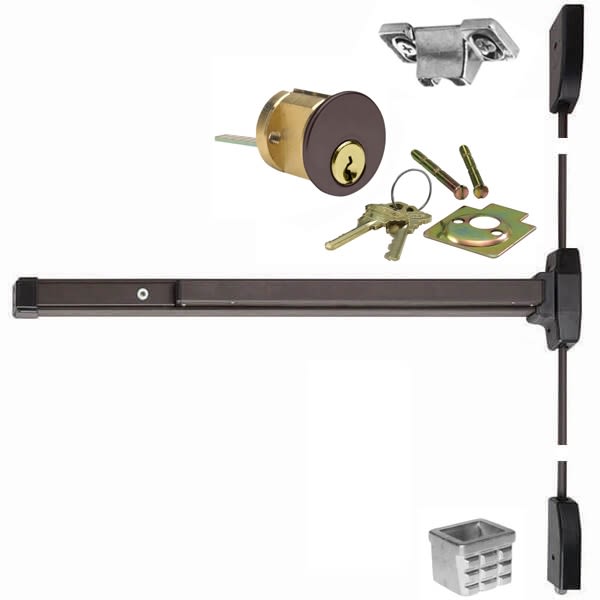 Falcon Surface Vertical Rod Exit Device With Outside Rim Cylinder Lock ...