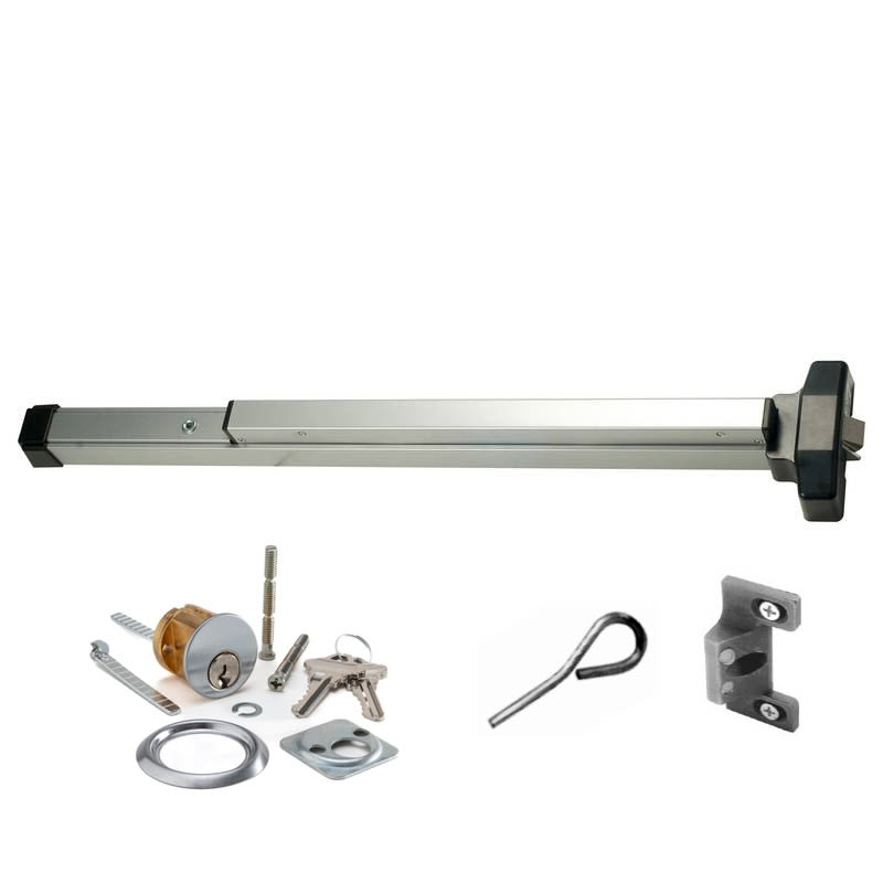 Falcon Push Bar Panic Exit Device With Outside Rim Cylinder, 5-3/4 Inch ...