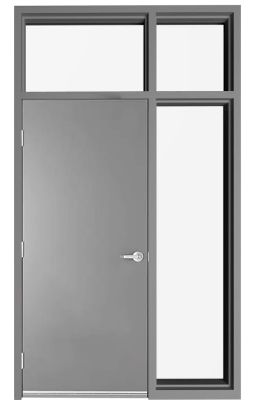 36 in. x 84 in. (3070) LHR 18 Gauge Flush Hollow Metal Steel Door, 16 ...