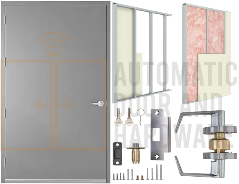 48 in. x 96 in. (4080) LHR Commercial Industrial 18 Gauge Flush Hollow ...