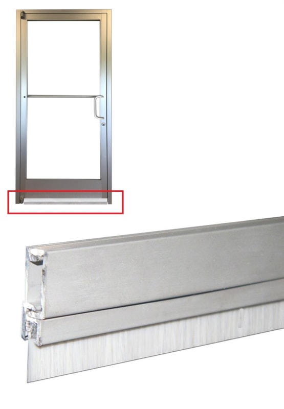 Storefront Pro Hardware 1 Inch Bottom Brush Sweep With Concealed Screws ...