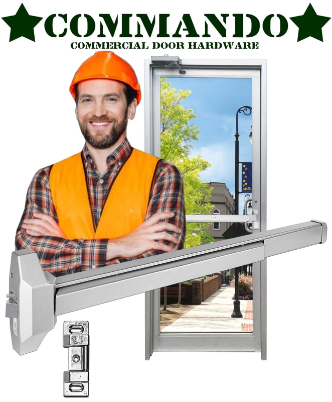 Grade 2 Storefront Door Exit Devices | Aluminum Door Panic Bars