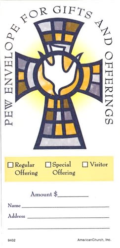 Mosaic Cross Pew Offering Envelopes - package of 100