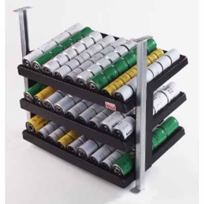 Ceiling Mount 3-Tray Oil Filter Rack | 135 Oil Filters