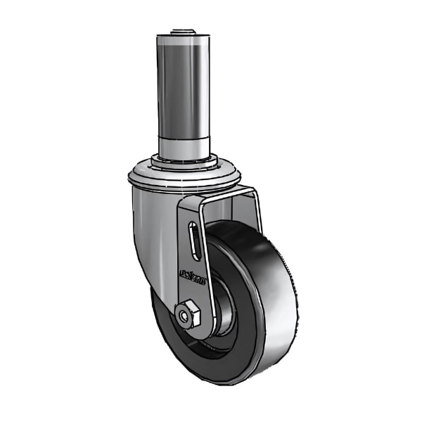 3.5" x 1.25" Polyolefin Ball Bearing Caster with Expanding Adapter â ...