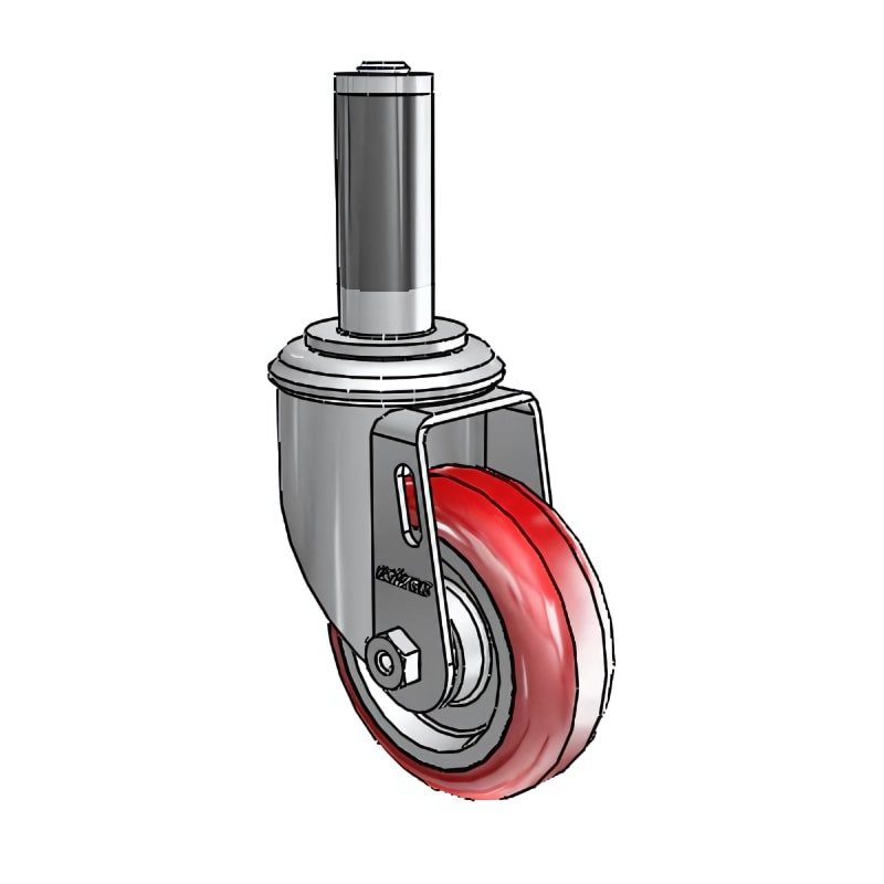 3.5"x1.25" HI-TECH Delrin Bearing Caster | 250 lb Capacity | Expanding ...