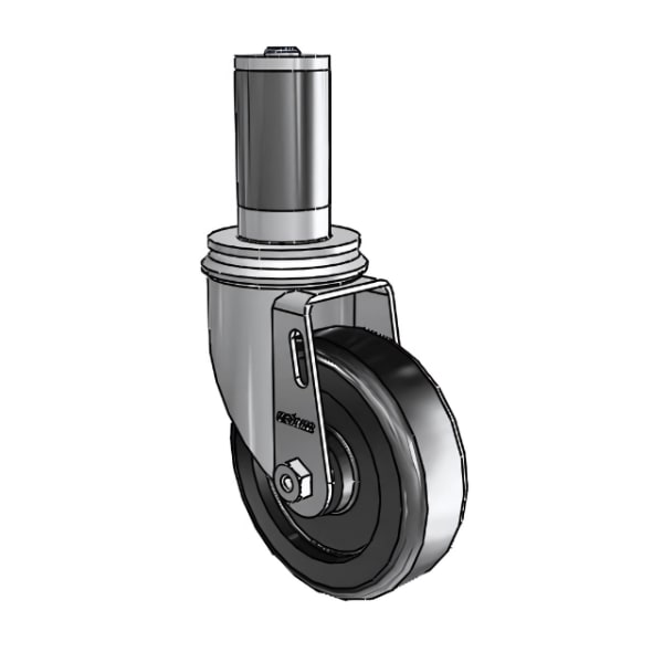 Colson Casters 4" x 1.25" Polyolefin Ball Bearing Caster with Expanding ...
