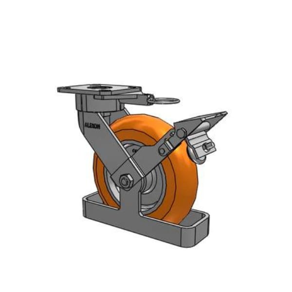 Albion Casters 8" x 2" Maintenance-Free Ergonomic Brake Caster - MAX ...