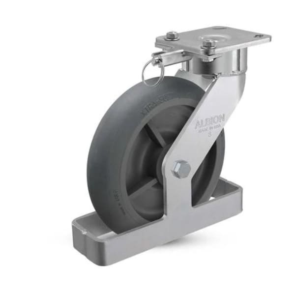 Albion Casters 8" x 2" USA Ergonomic Swivel Caster - Performance Rubber ...