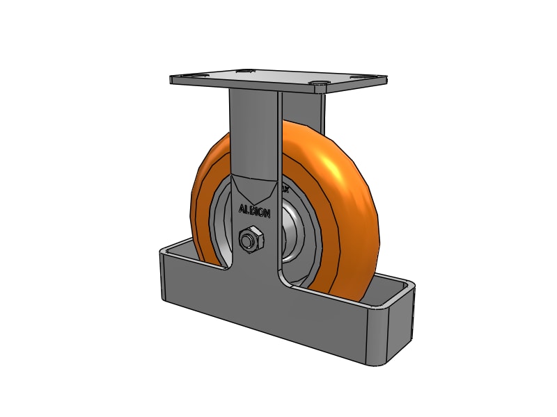 Albion Casters 8" x 2" Ergonomic Rigid Caster | MAX-Efficiency Orange ...