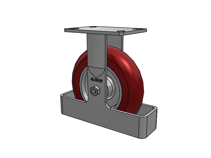 Albion Casters 8" x 2" Ergonomic Rigid Caster with MAX-Efficiency Wheel ...