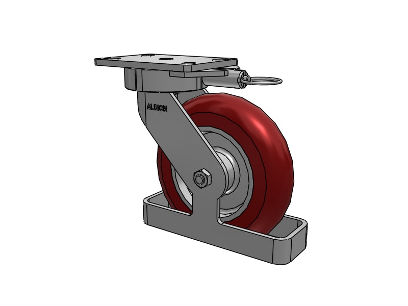 Albion Casters 8" x 2" Ergonomic Swivel Caster with MAX-Efficiency ...
