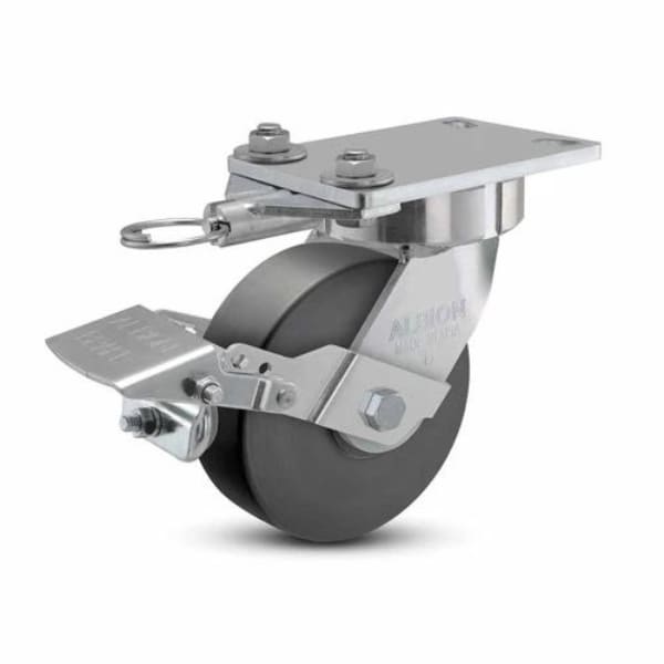 Albion Casters 6" x 2" USA Ergonomic Brake Caster with HD Nylon Wheel ...