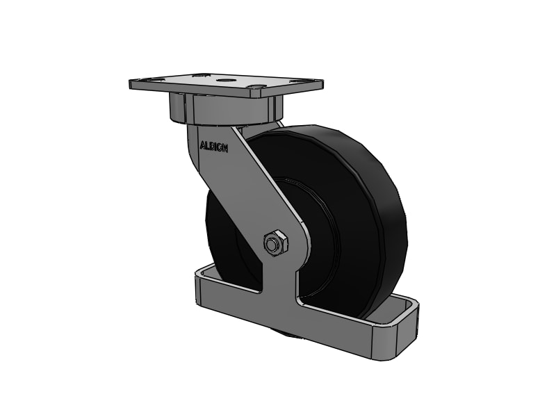 Albion Casters 8" x 2" Ergonomic Swivel Caster with Nylon Wheel & Toe ...