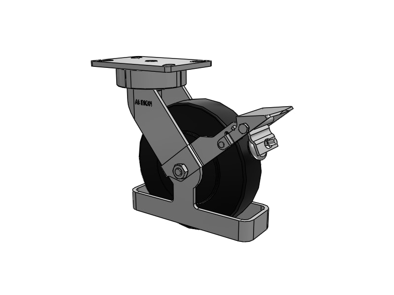 Albion Casters 8" x 2" USA Ergonomic Brake Caster | HD Nylon Wheel ...