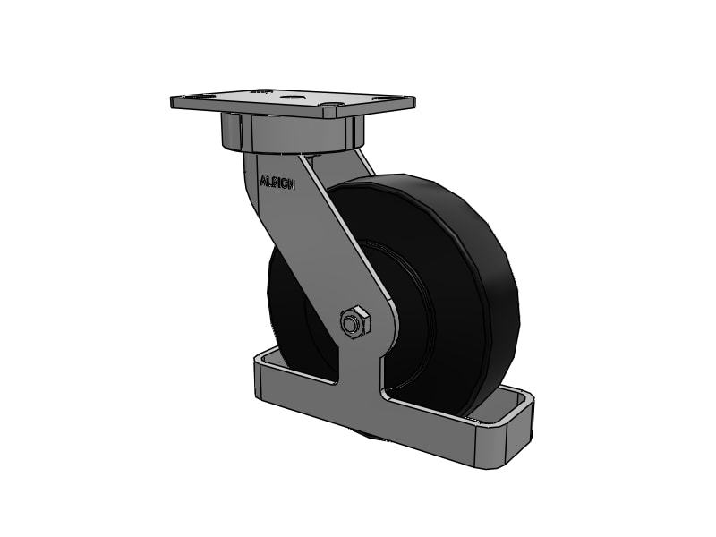 Albion Casters 8" x 2" Ergonomic Swivel Caster | HD Nylon Wheel, Toe ...