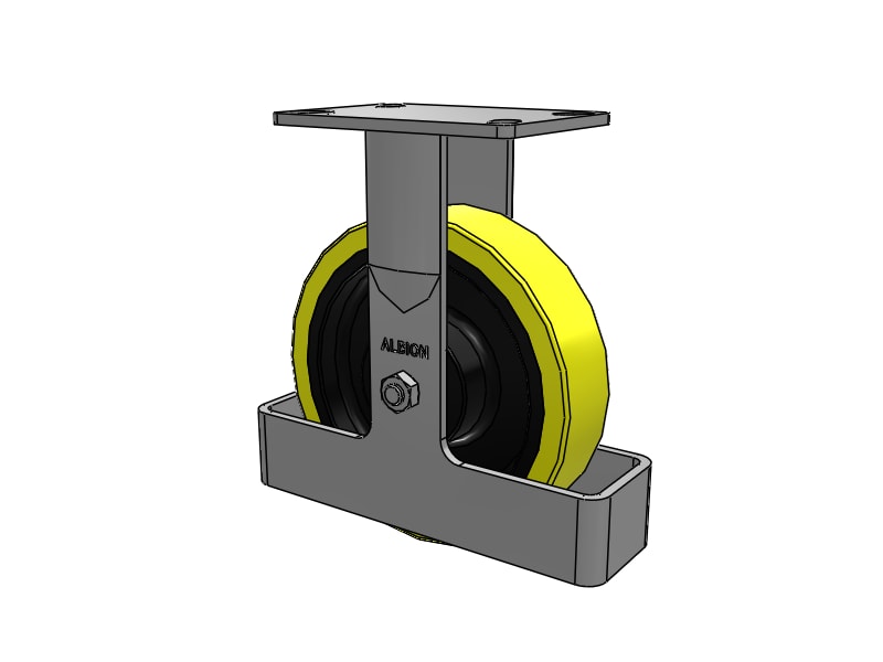Albion Casters 8x2 USA Ergonomic Rigid Caster - HD Poly-on-Iron Wheel ...