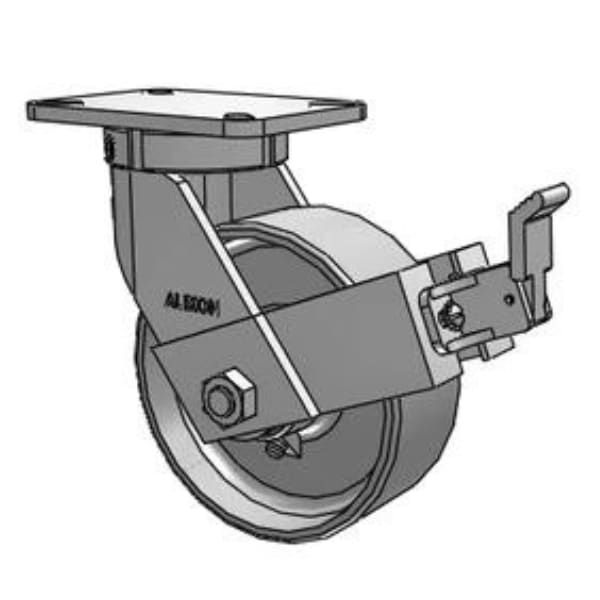Kingpinless 8"x3" Forged Steel Wheel Caster with Face Brake | 4500 lb ...