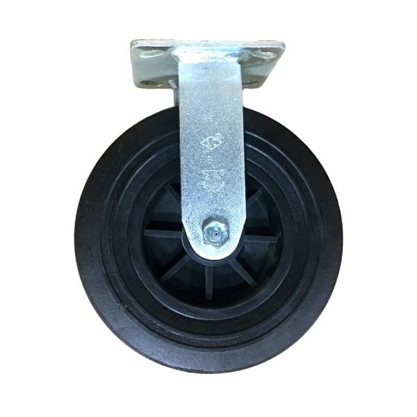 8" Solid Rubber Replacement Caster - Fixed Mount | Durable Caster for ...