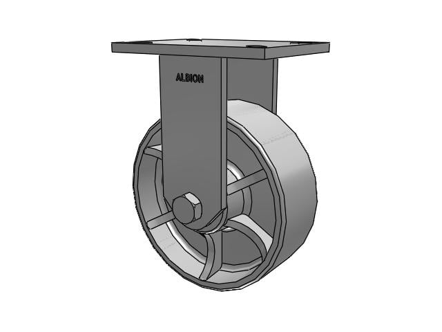 Albion Casters HD Raceway 8" x 3" Cast Iron Wheel Rigid Caster | Heavy ...