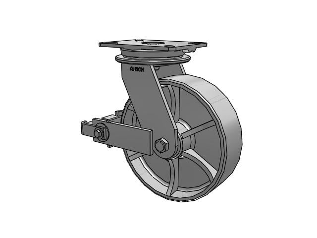 Albion Casters HD Raceway 10" x 3" Cast Iron Wheel Caster with Poly-Cam ...