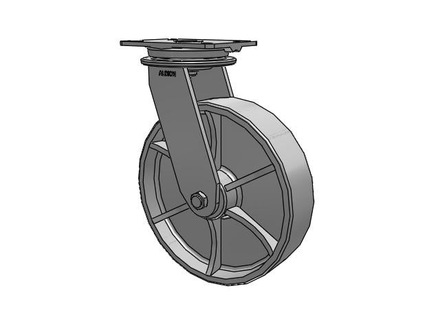 Albion Casters HD Raceway 12" x 3" Heavy-Duty Cast Iron Wheel Caster ...