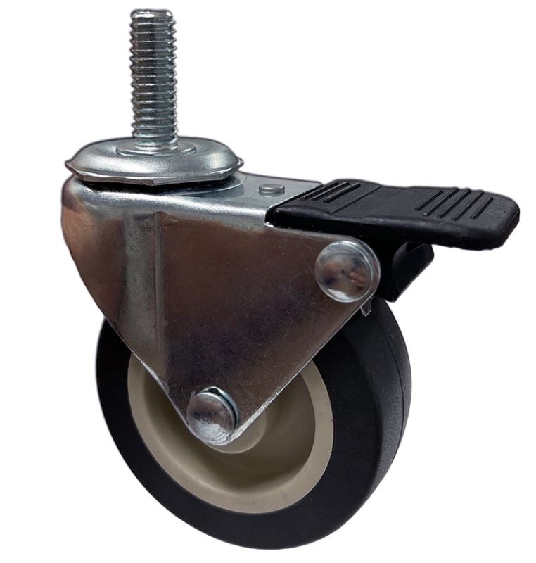 2-1/2" Locking Stem Caster | Non-Marking Polyurethane Wheel | Threaded ...
