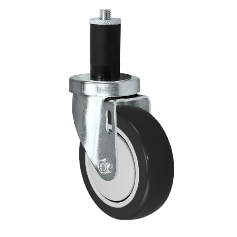 5" X 1-1/4" Swivel Caster | Poly on Poly Wheel | 1-3/8" Expanding Stem ...