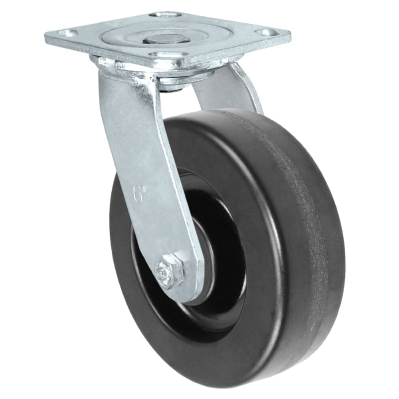 6" Swivel Caster â€“ Phenolic Wheel, 1,250 lbs Load, Heavy-Duty Plate Mount
