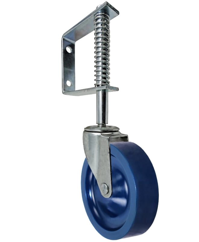 Spring Loaded Gate Caster | 140 lb Capacity | 4" Solid Polyurethane Wheel
