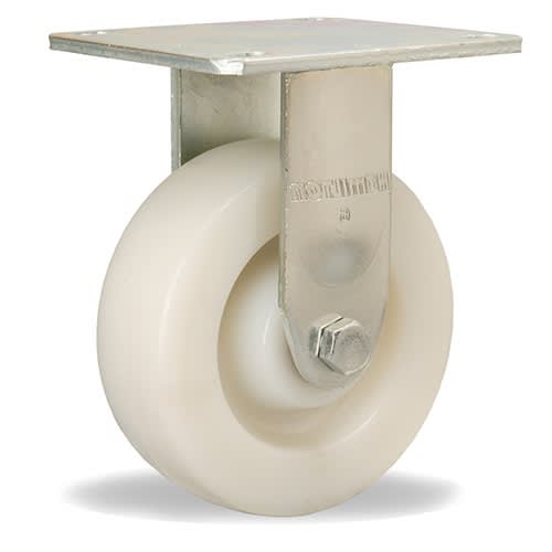 R-MS-6WNB Hamilton Medium Service Rigid Caster - 6" x 2" White Nylon Wheel
