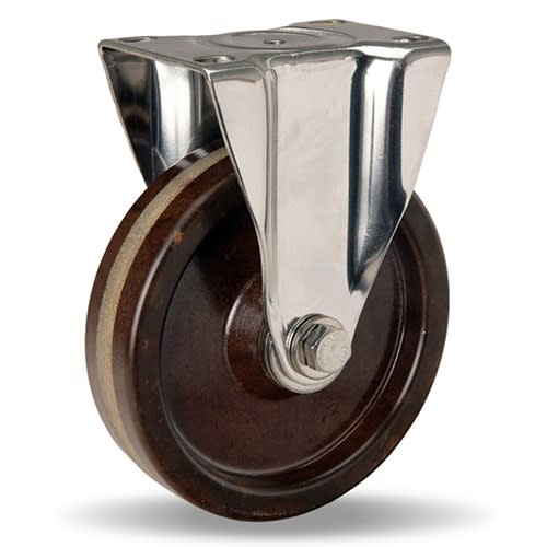 R-STL-5HHP Hamilton Stainless Steel Rigid Caster - 5" Plastex Wheel ...