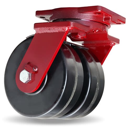 Hamilton Extra Heavy Duty Dual-Wheel Swivel Caster with 8" x 3" Plastex ...