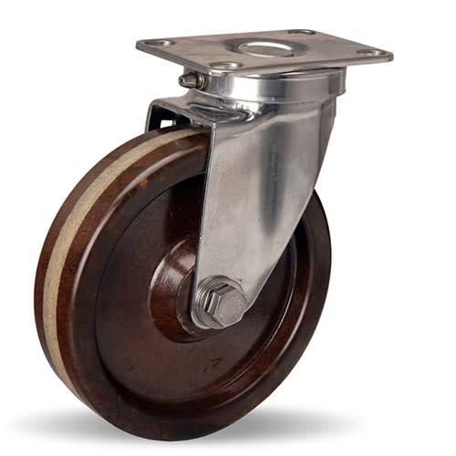 S-STL-5HHP Hamilton Stainless Steel Swivel Caster - 5" Plastex Wheel ...