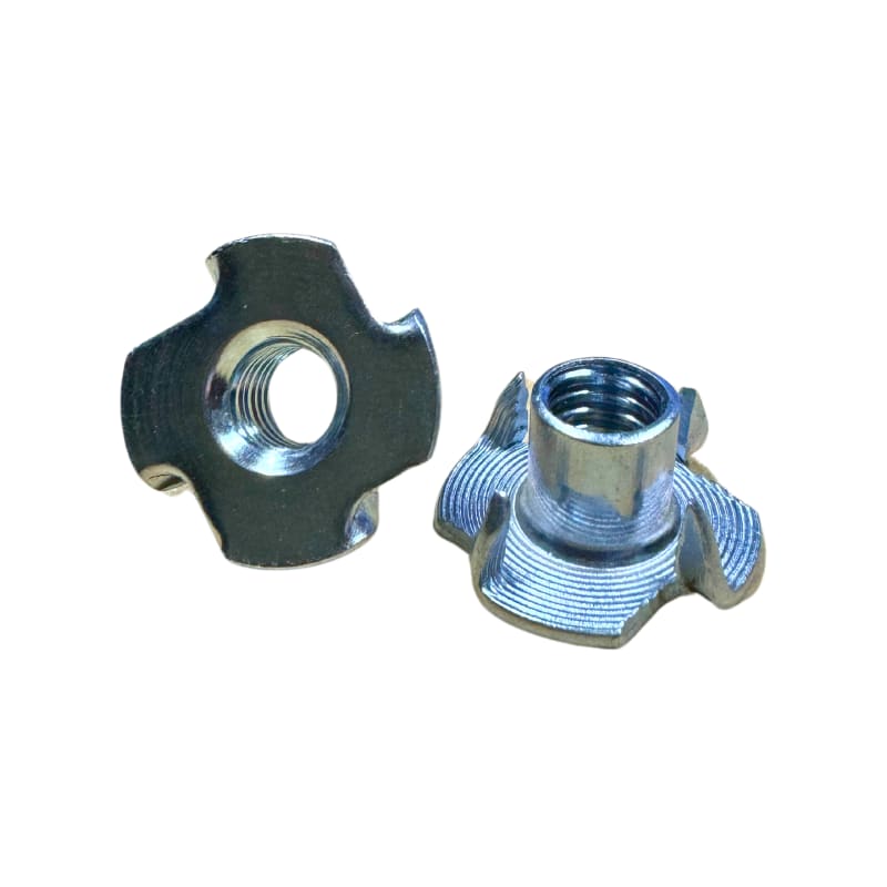 Zinc 1/4" Tee Nut for Threaded Stem Casters - CasterHQ