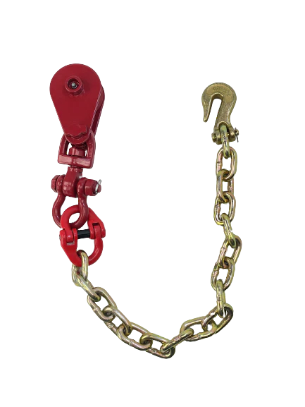 2 Ton Snatch Block with 5/16" Chain & Grab Hook | Wire Rope 5/16"-3/8"