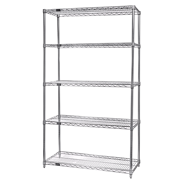 Chrome Wire Shelving Starter Kit | 5-Tier Adjustable Storage Solution
