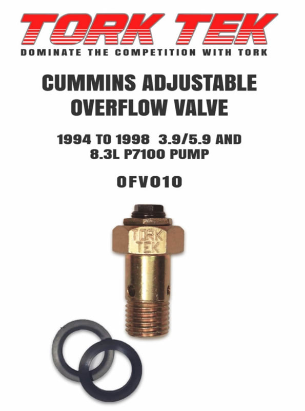 TorkTek Adjustable Overflow Valve for P7100