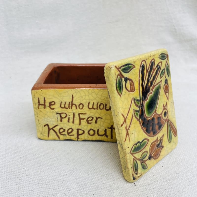 Hand Built Redware Trinket Box $145