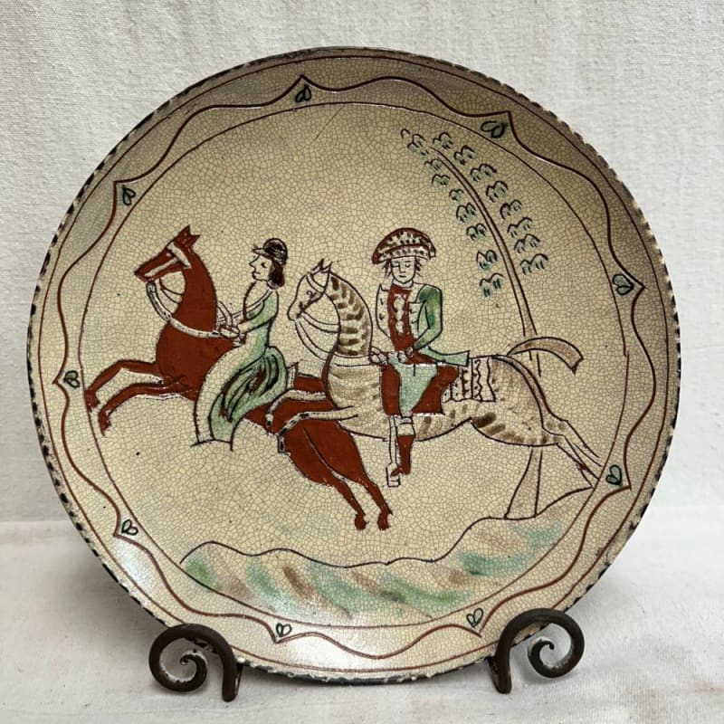 Sgraffito Horseback Plate $135