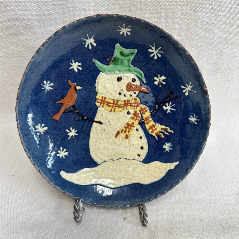 Snowman and Cardinal Plate $55
